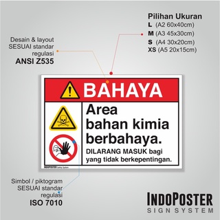 Jual Stiker K3 Safety Sign ANSI Area Bahan Kimia Berbahaya Dilarang ...