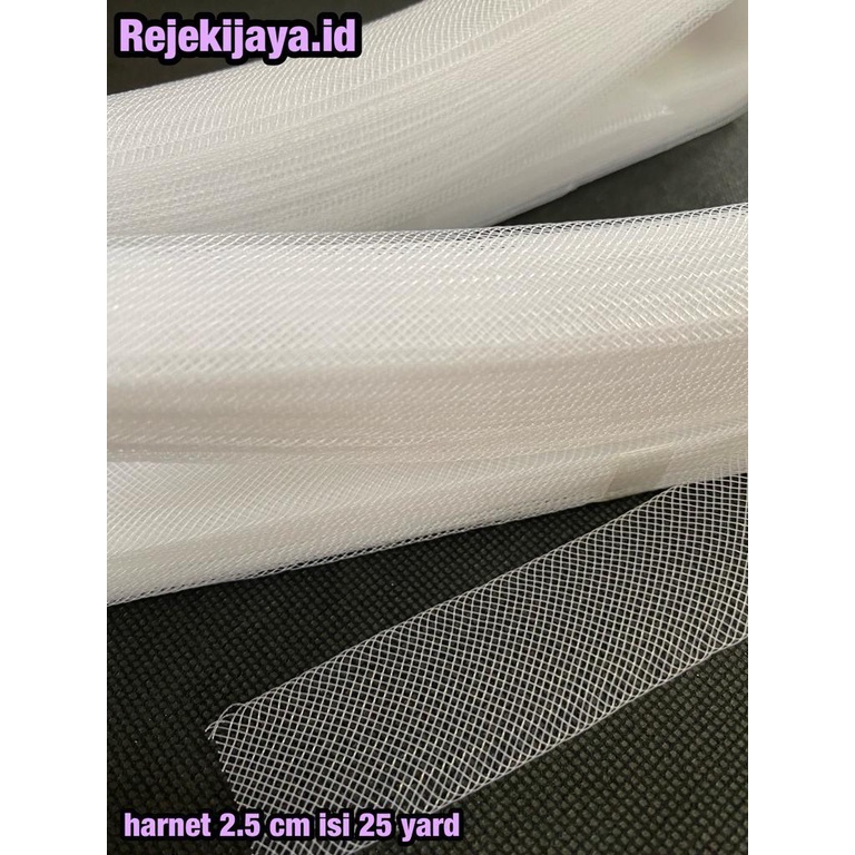 Jual YURE HARDNET LEBAR 2.5 CM ISI 25 YARD / HARNET LEBAR 2.5 CM / KRANS 2.5 CM / KAIN CRINOLINE ...