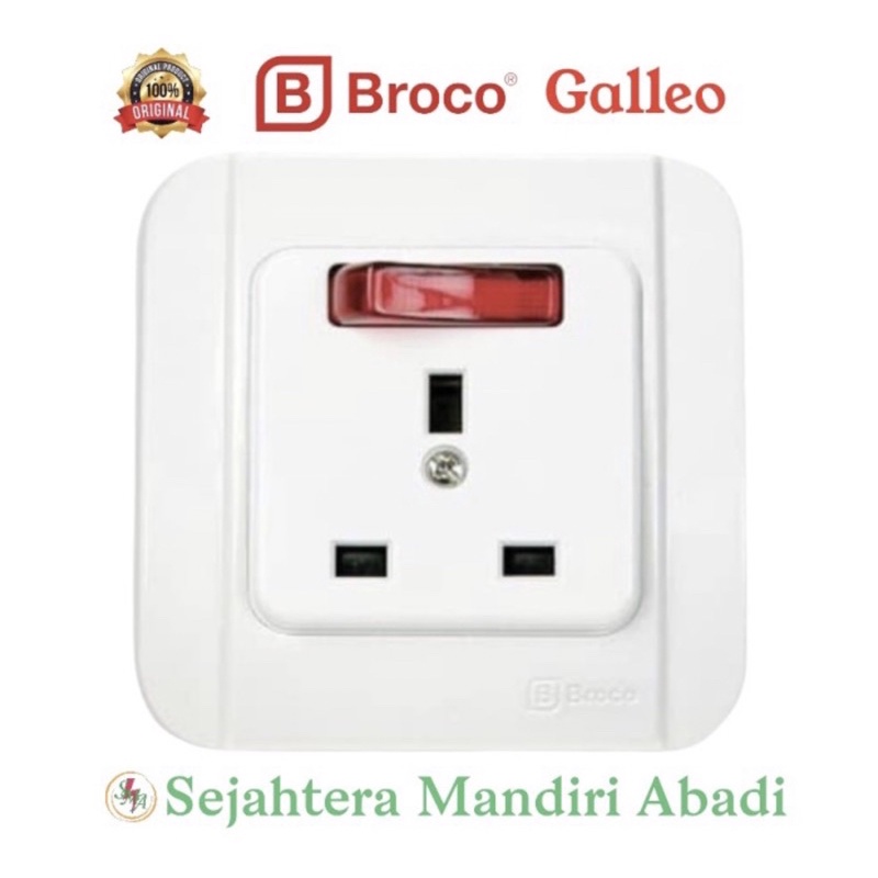 Jual Stop Kontak Ac Broco Galleo G155 Putih Snow White Saklar On Off ...