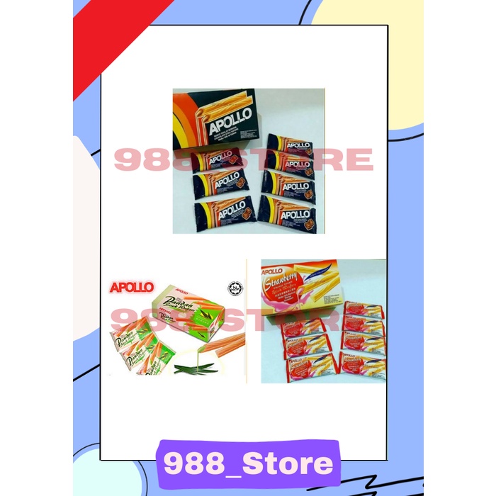 Jual APOLLO WAFER STICK CHOCOLATE STRAWBERRY PANDAN | Shopee Indonesia