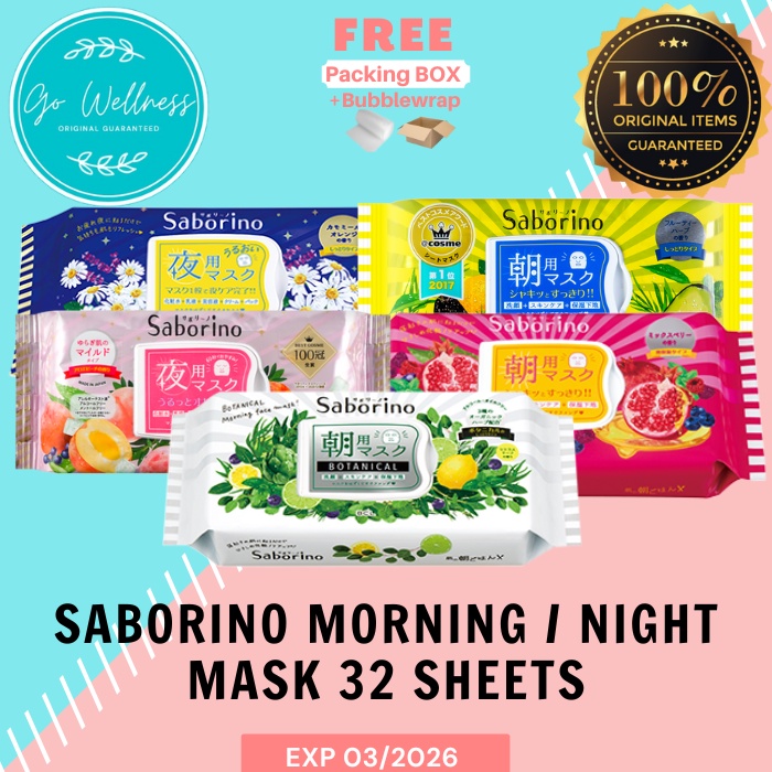 Jual Saborino Morning Night Mask 32 Sheets | Shopee Indonesia