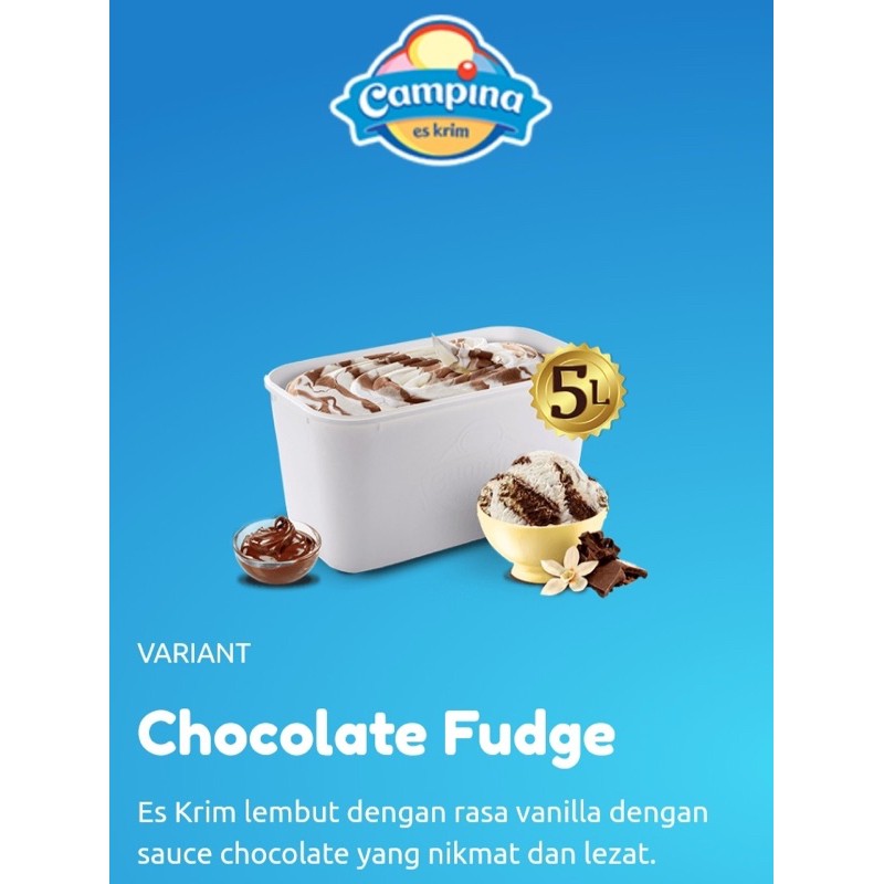 Jual Ice Cream Campina 5 Liter Chocolate Fudge - Es Krim Campina ...