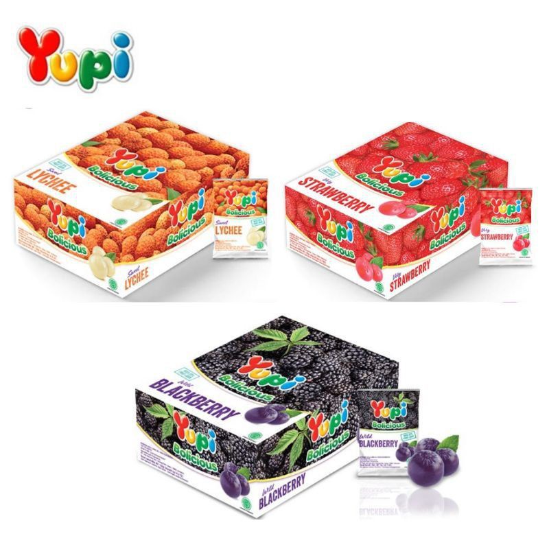 Jual permen yupi BOLICIOUS jeruk mandarin 1box isi 24 bolisius sweet lychee | Shopee Indonesia