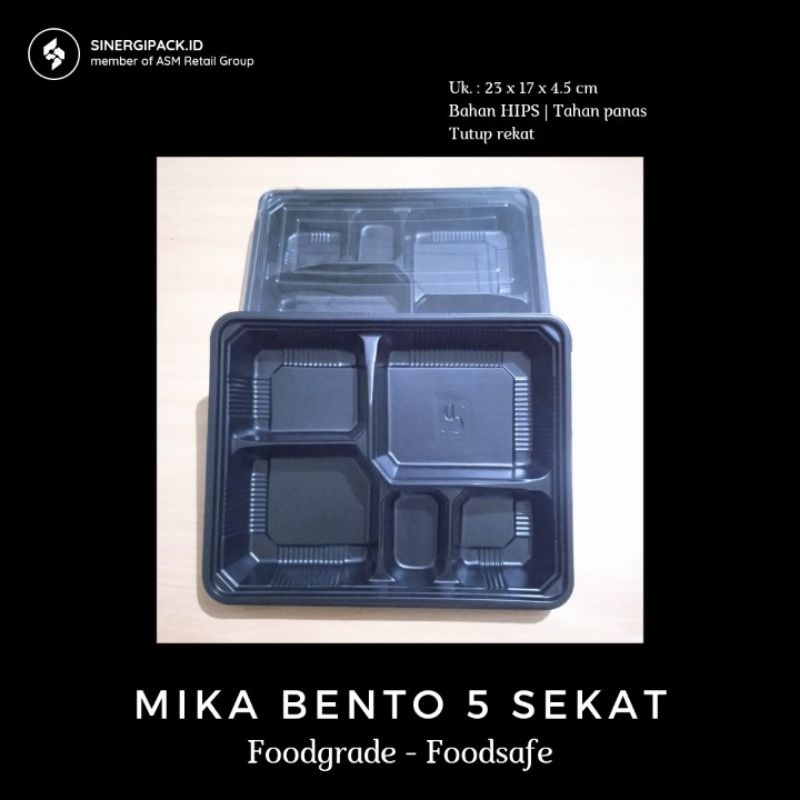 Jual MIKA BENTO 5 SEKAT HIPS TAHAN PANAS - TRAY BENTO 5 SEKAT - @ 25 ...