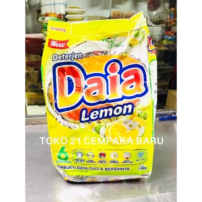 Jual Daia LEMON Deterjen Bubuk 1.5 KG | Detergen Pakaian Daia Murah 1 ...