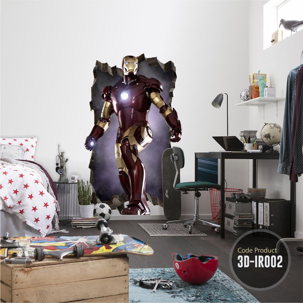 Jual Stiker Dinding 3D Marvel Ironman - Cocok Untuk Wall Sticker Kamar ...