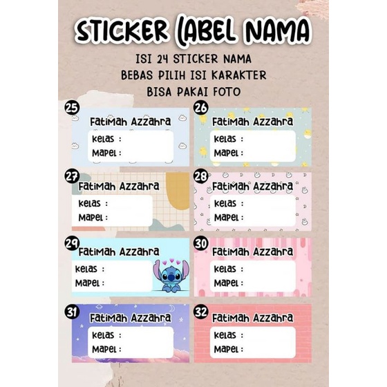 Jual Stiker Label Mapel anak sekolah karakter | Shopee Indonesia