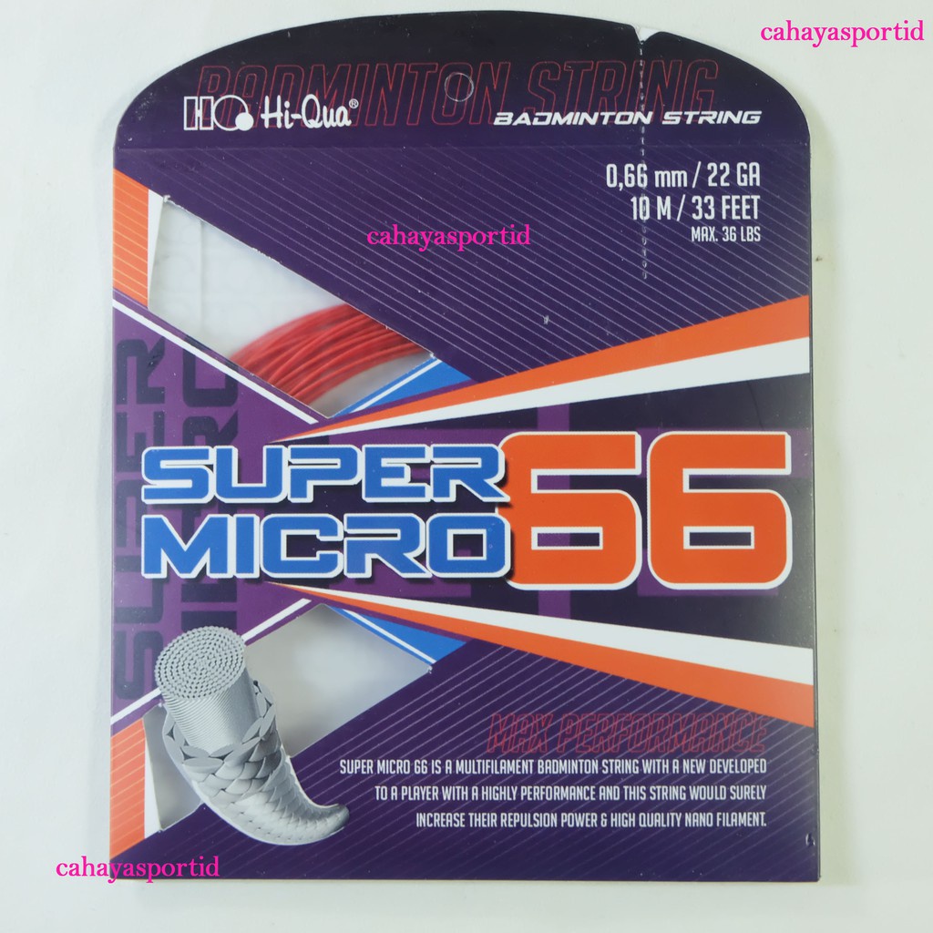 Jual Senar Badminton - Senar raket HI-QUA SUPER MICRO 66 Original 0.66 ...