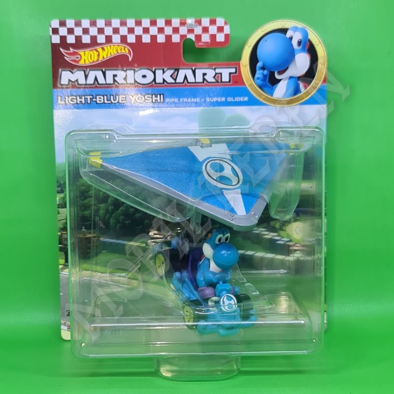 Jual Hot Wheels Mario Kart Light blue Yoshi Pipe Frame Super Glider ...
