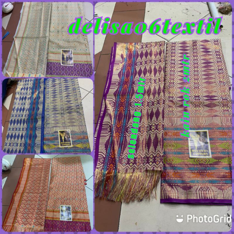 Jual kain songket/kain songket free selndang/songket gradasi/songket ...
