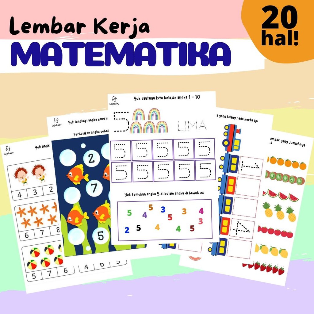 Jual WORKSHEET ANAK 2 3 4 5 6 tahun Lembar Kerja ANGKA MATEMATIKA ...