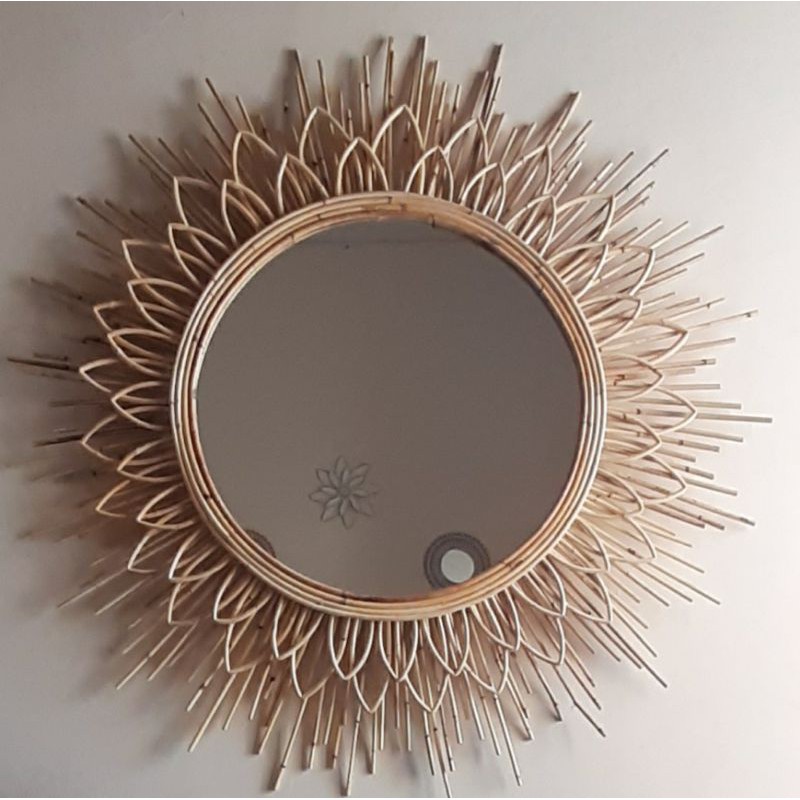 Jual cermin hiasan rotan full +/- 1 Meter + cermin 50cm | Shopee Indonesia