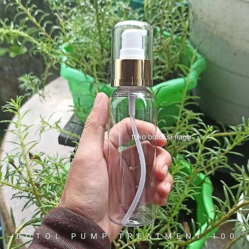 Jual Botol Pump Treatmen bening 100ml ( bisa buat hand body) | Shopee ...