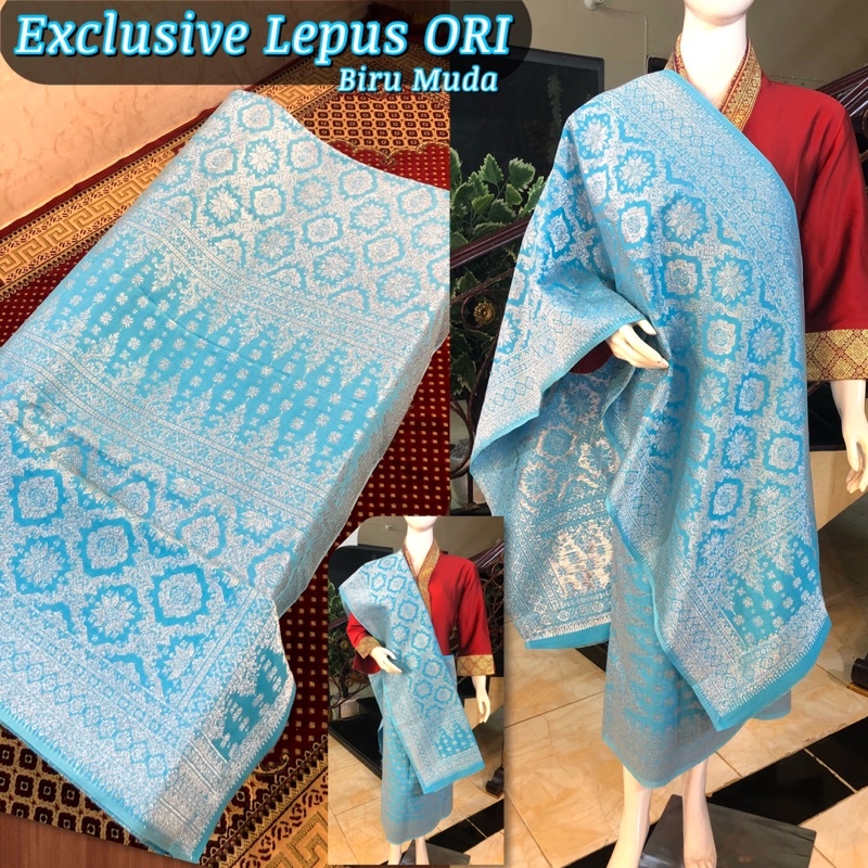 Jual EXCLUSIVE Songket Lepus Biru muda Gebeng ORI/songket tenun asli ...