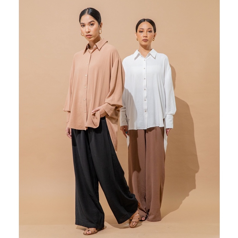 Jual LUI - HANNAH loose high waist culot pants (CELANA) | Shopee Indonesia