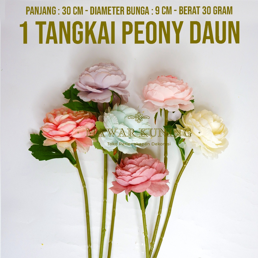 Jual [ 1 Tangkai ] Artifisial Bunga Peony Daun / Artifisial Bunga ...