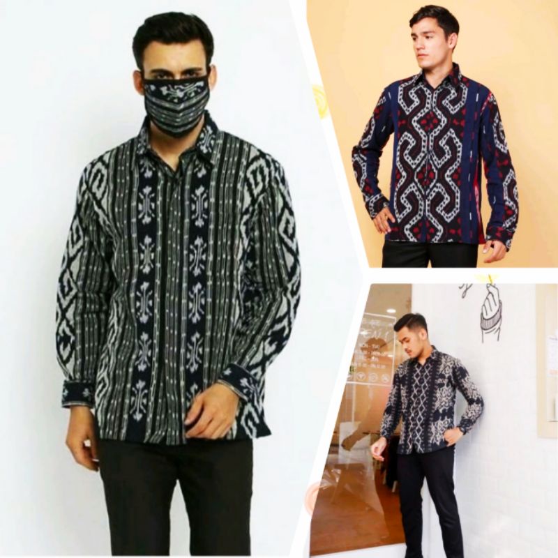 Jual KEMEJA TENUN PRIA ETNIK - ATASAN TENUN | Shopee Indonesia