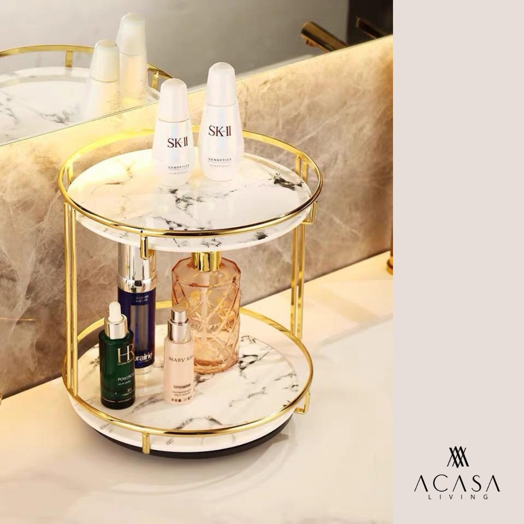 Jual NOSIC - Round Cosmetic Rack Marble Rak Kosmetik Organizer Putar ...