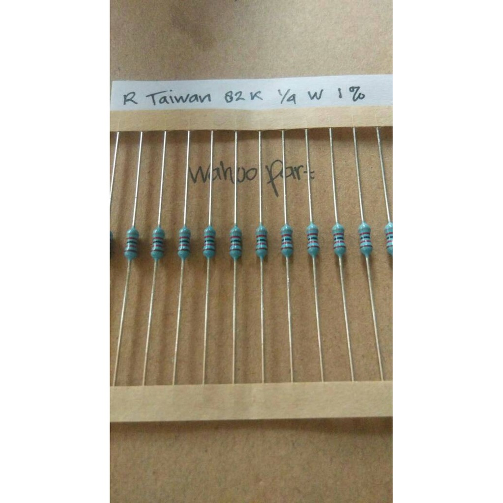 Jual Resistor taiwan 82K metal film 1/4 watt 1% harga per 10 pcs ...