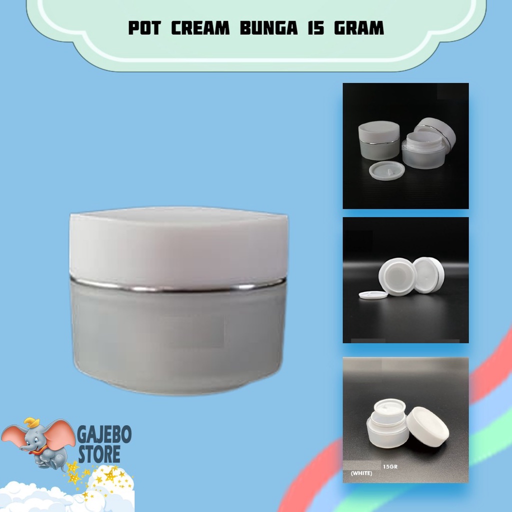 Jual POT CREAM PP BUNGA 15G PUTIH DAN NATURAL KUALITAS IMPORT / POT ...