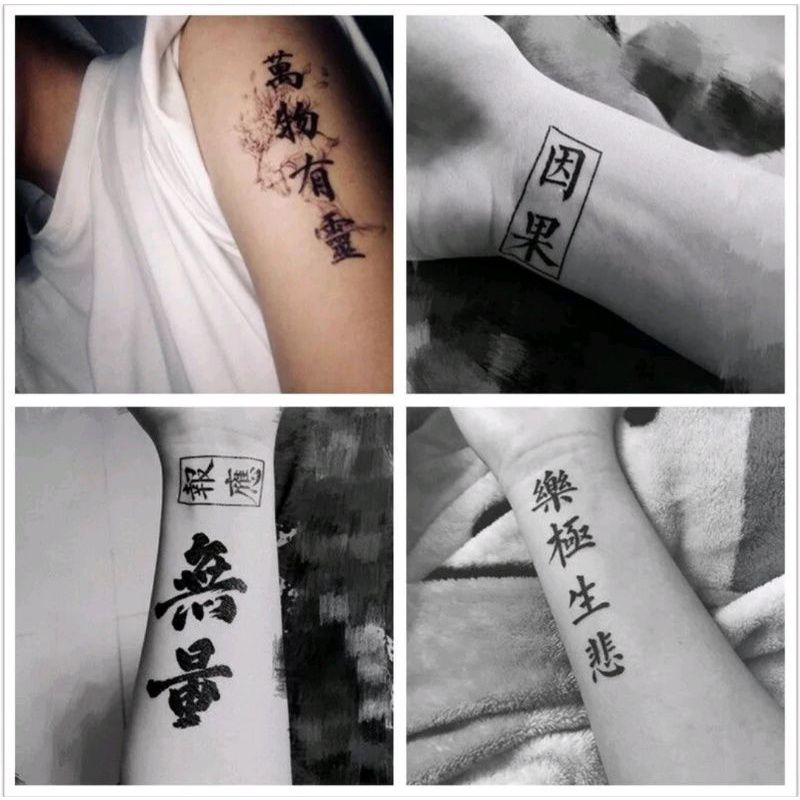Jual tatto Tulisan Jepang / tatto temporer tulisan Inggris / Temporary ...