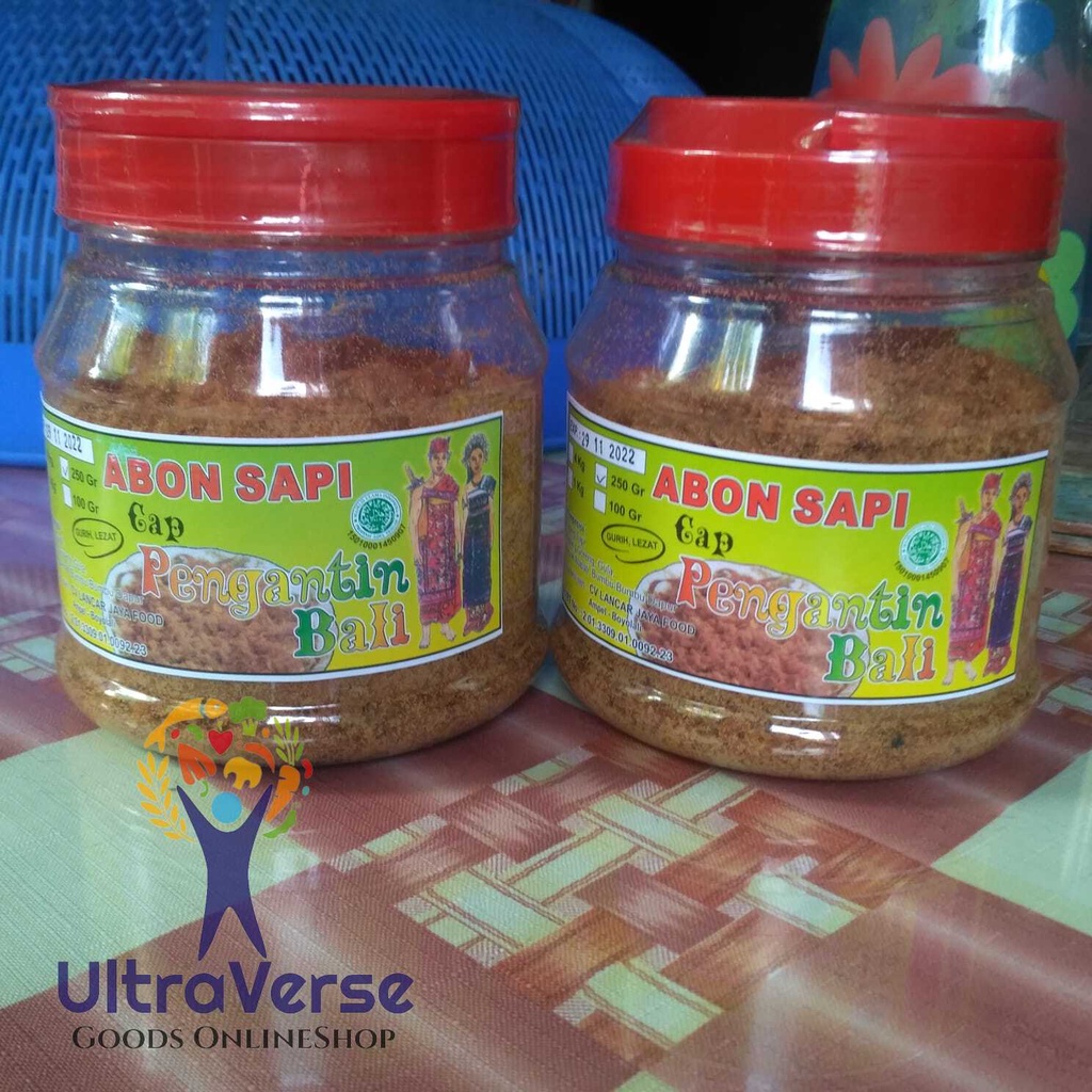 Jual Abon Sapi Boyolali cap Pengantin Bali 250 gr Toples Halal Enak ...