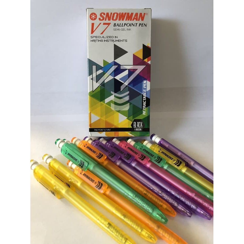 Jual BALPEN/PULPEN/ PEN V7 SNOWMAN (1PCS) + | Shopee Indonesia