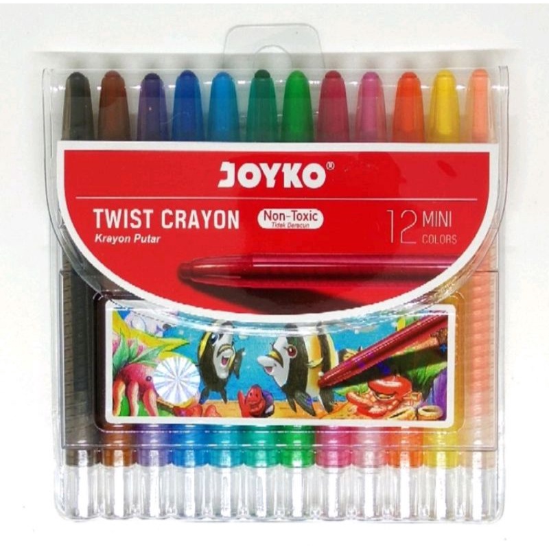 Jual Crayon Putar/Twist Crayon Joyko Mini/Panjang 12 Warna | Shopee ...