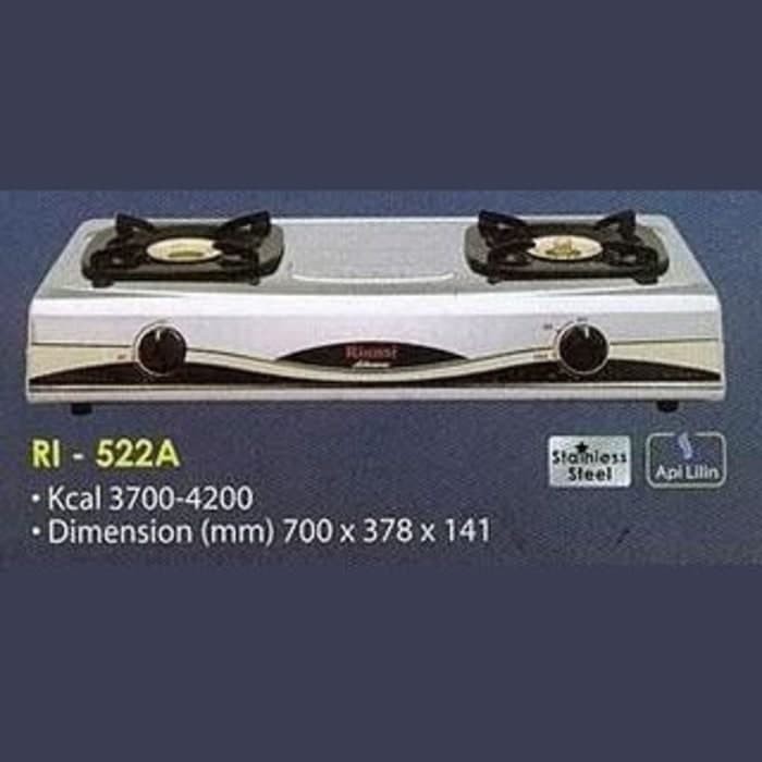 Jual RINNAI KOMPOR GAS API BESAR 2 TUNGKU RI 522A RI 522 A | Shopee ...