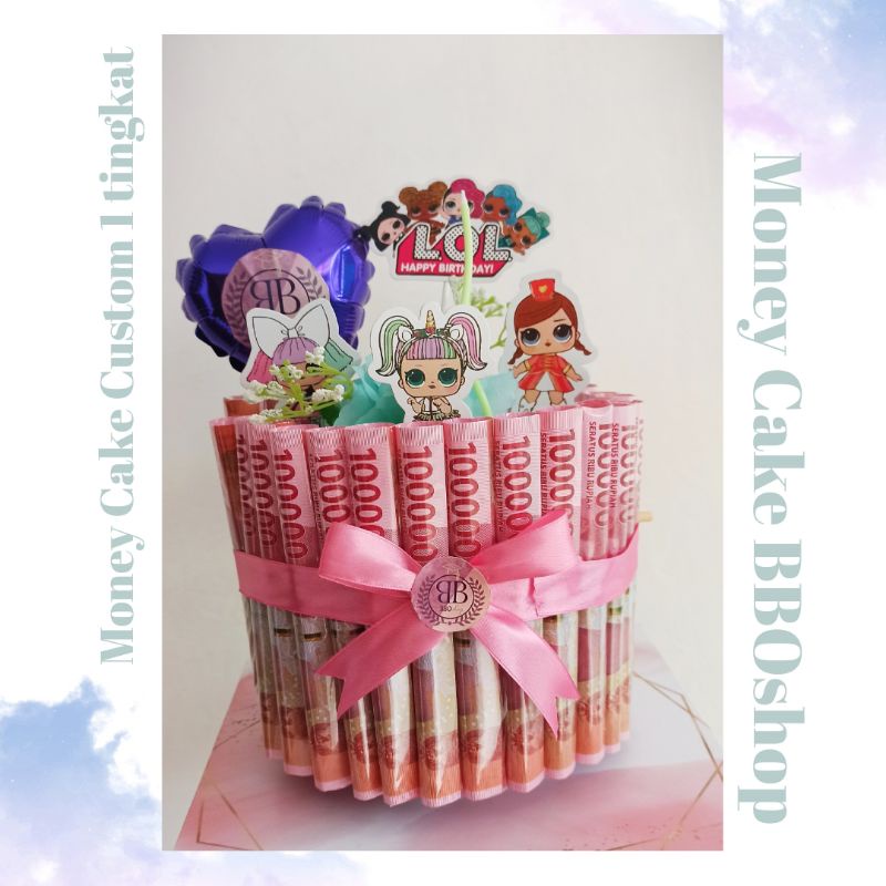 Jual kerangka money dummy cake hadiah ulang tahun wisuda anniversary ...