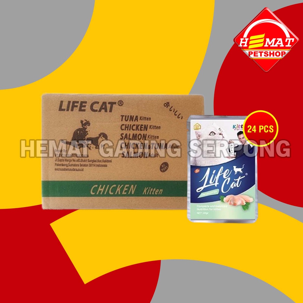 Jual Makanan Basah Kucing Life Cat Sachet Pouch Grosir Dus isi 24 PCS ...