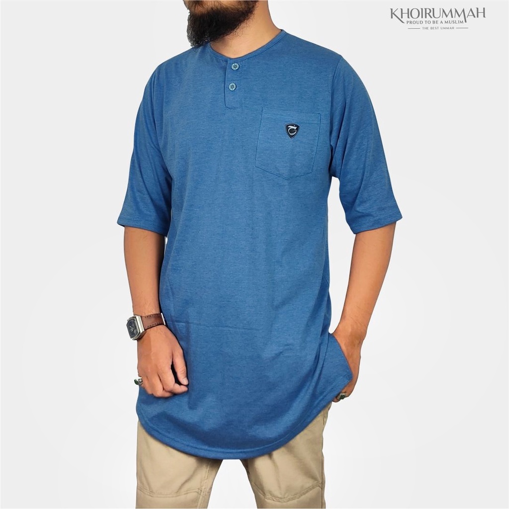 Jual Kurta Pakistan Bahan Kaos Lengan 3/4 Baju Koko Muslim Modern-Warna ...