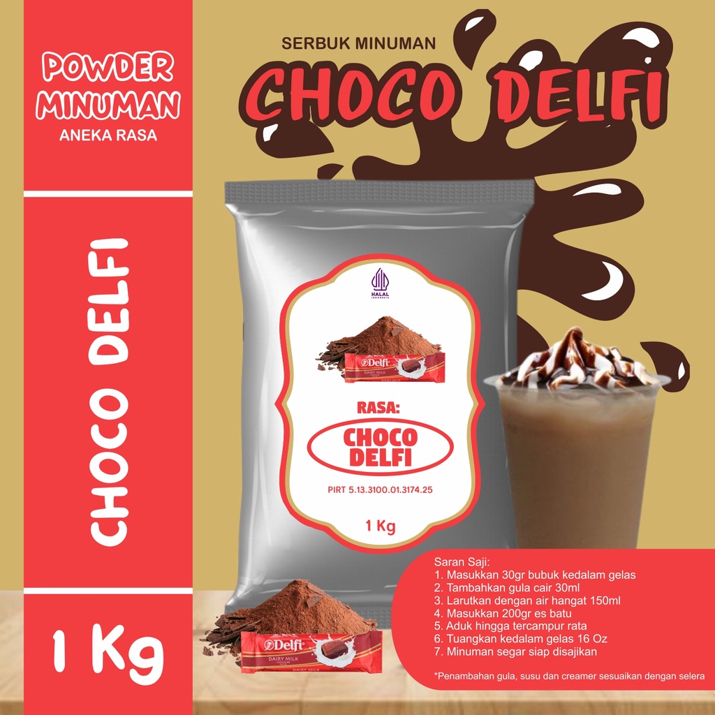 Jual Bubuk Serbuk Minuman 1kg Rasa Coklat Delfi Bubuk Minuman Kekinian ...