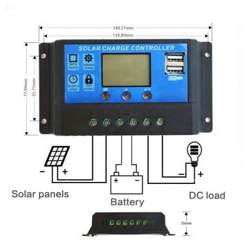 Jual Solar Charge Controller 10A 20A 30A 40A 50A 60A Cell PWM Pengisi Daya Surya 12V 24V ...