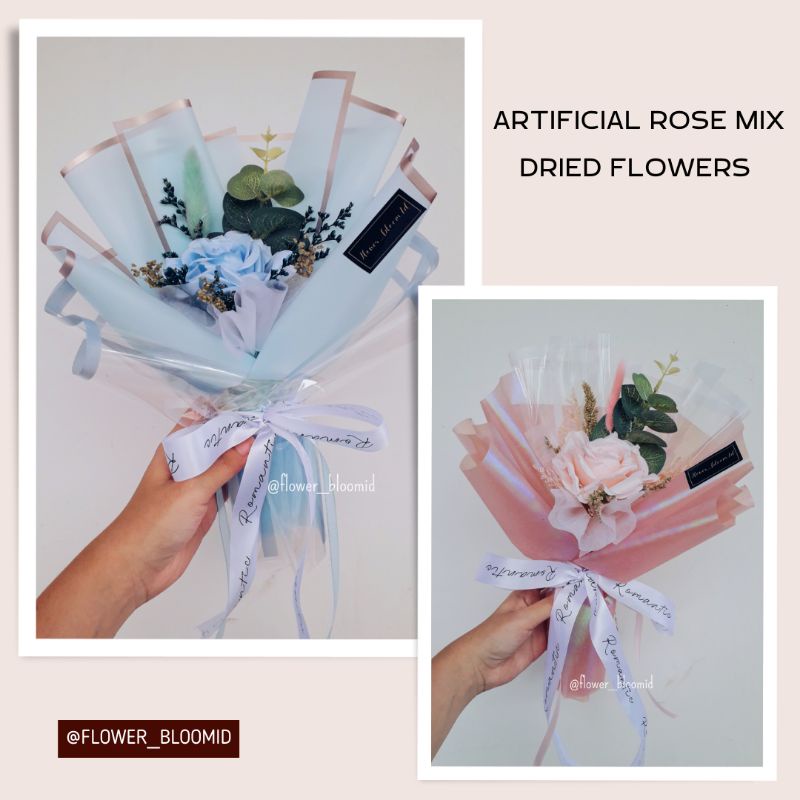 Jual Buket Bunga Bucket Wisuda Mawar Artificial Dried Flowers Kado ...