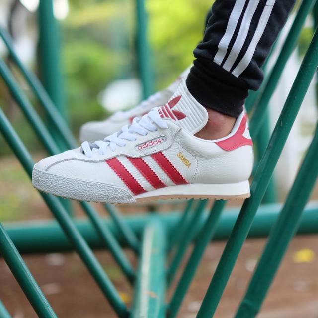 Jual Sepatu Adidas Samba OG White Red Original Komponen | Shopee Indonesia