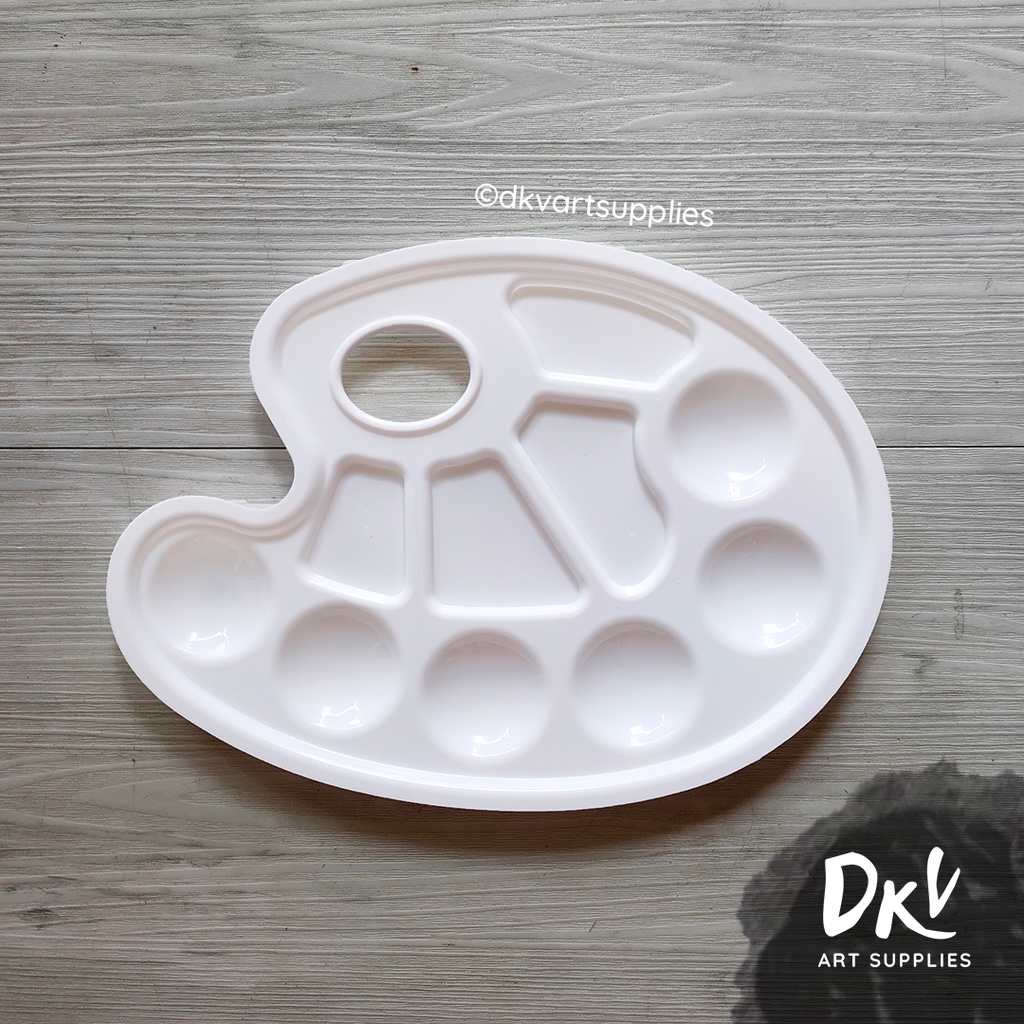 Jual Palet Plastik Oval Putih White / Mixing Plastic Palette Lukis ...