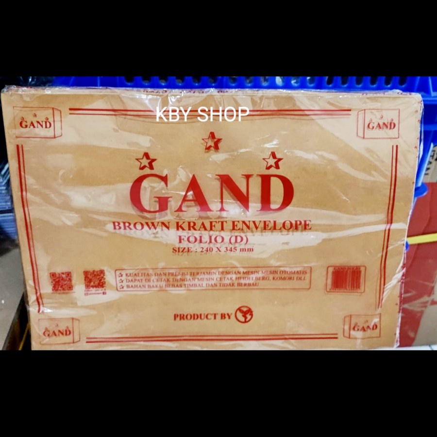 Jual AMPLOP COKLAT FOLIO F4 MERK GAND 100 LEMBAR | Shopee Indonesia