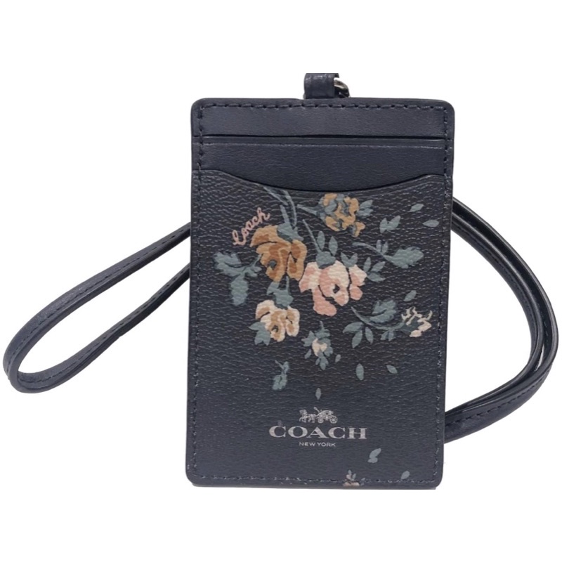 Jual Coach ID Lanyard In Signature Black Flower 91792 | Shopee Indonesia