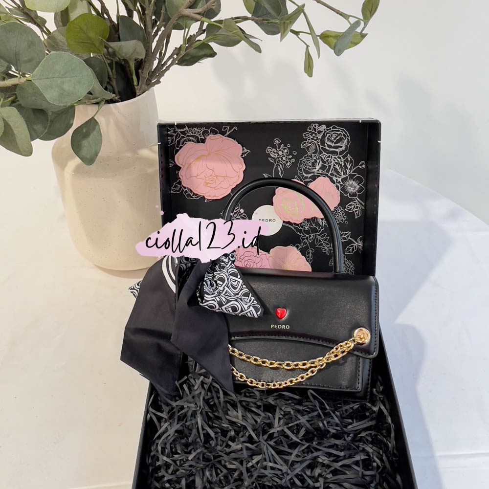 Jual PEDRO TAS WANITA GIFT SET BOX Love Card series (Black&Pink ...