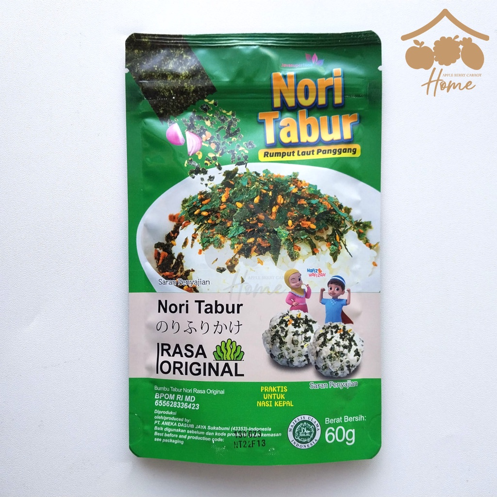 Jual Nori Tabur rumput laut Rasa ORIGINAL 60g Java super food furikake ...