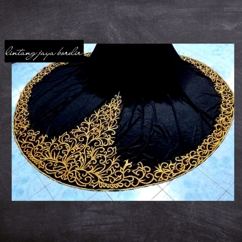 Jual bordir aplikasi ekor gaun kebaya dan renda roll / ekor sambung ...