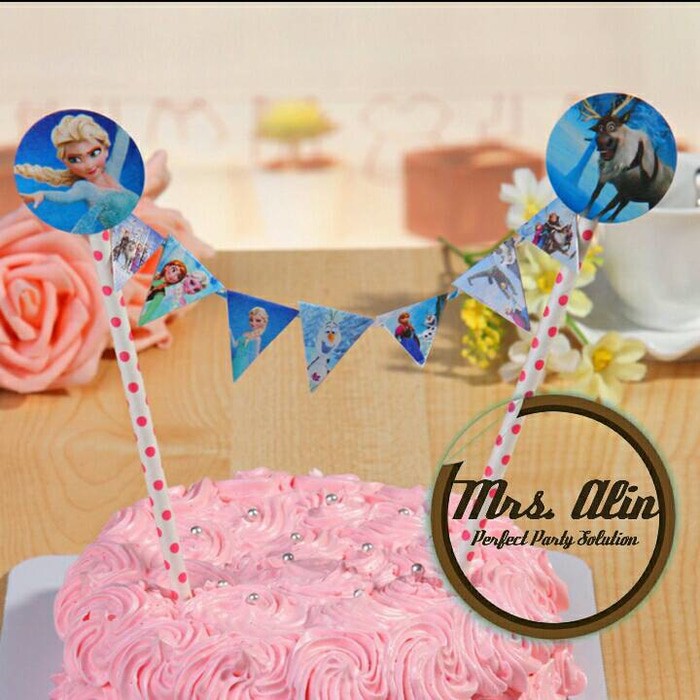 Jual Topper Cake Segitiga Frozen / Hiasan Kue | Shopee Indonesia