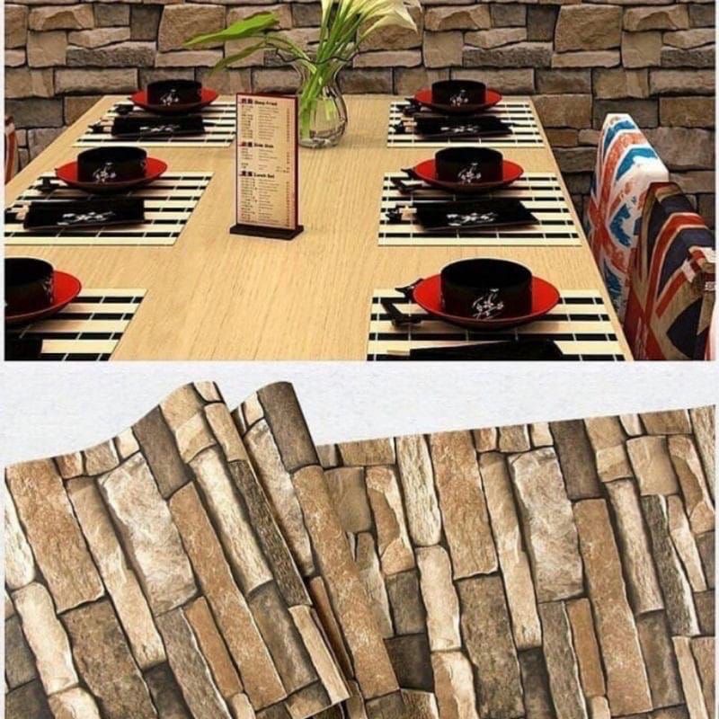 Jual WALLPAPER STIKER DINDING MOTIF BATU ALAM 3D | Shopee Indonesia