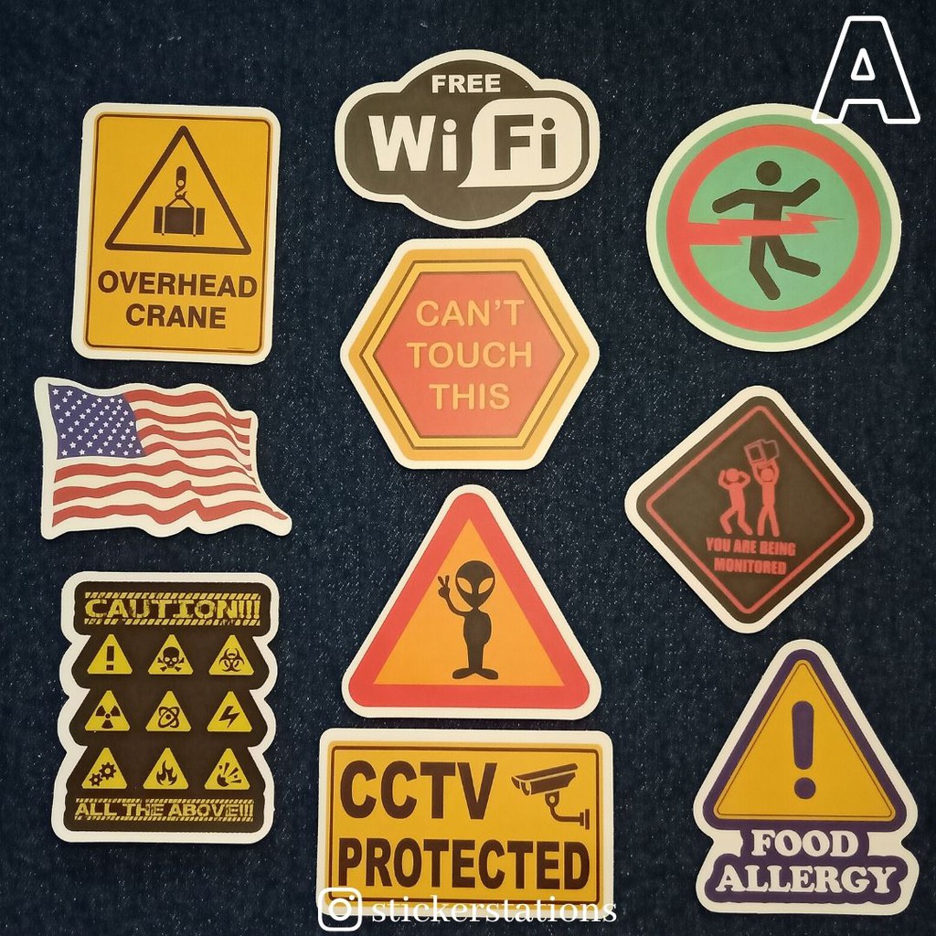 Jual Sticker Warning Label Sign 10Pcs | Shopee Indonesia
