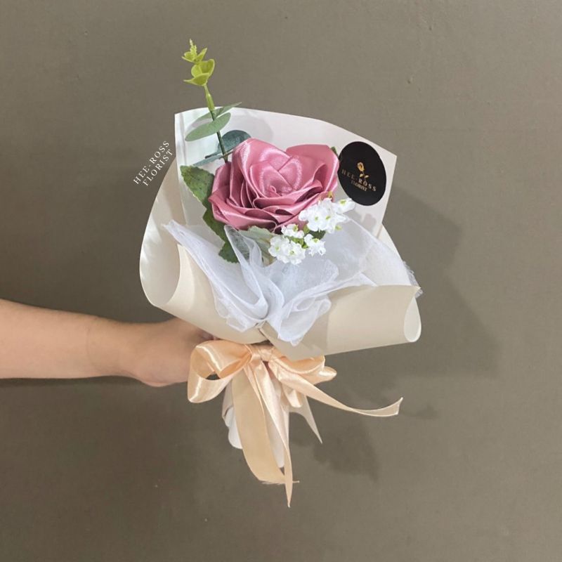 Jual (PO 1 HARI) Single Satin bouquet / Single Flower Bouquet / Buket ...