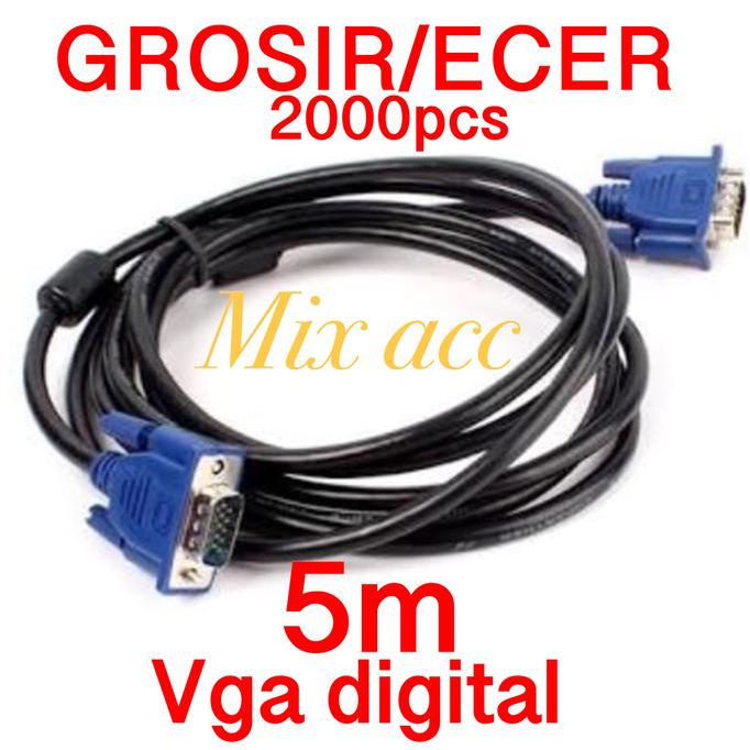Jual KABEL VGA 5M / VGA 5 METER / VGA 5 M DIGITAL Lc | Shopee Indonesia