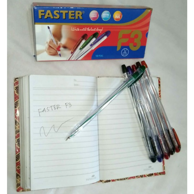 Jual Ballpoint/Pulpen FASTER F3 0.5mm (Ecer) | Shopee Indonesia