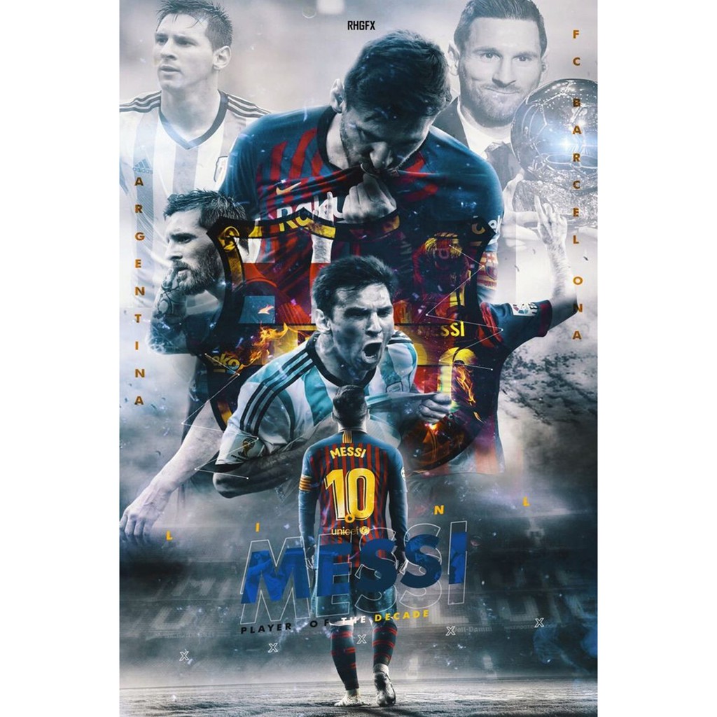 Jual Poster Bola lionel Messi Hiasan Dinding Poster Modern / Wall Decor ...