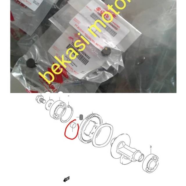 Jual 12686-25G 16H sepasang karet balancer kruk as suzuki satria fu fu F1 GSX 150 Bandit 150 ...